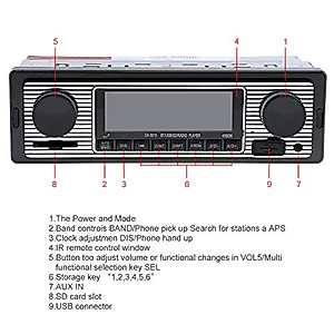 ePathChina 12V Bluetooth Car Radio MP3 Player Vehicle Stereo Audio Support FM / USB / SD / AUX with Remote Control