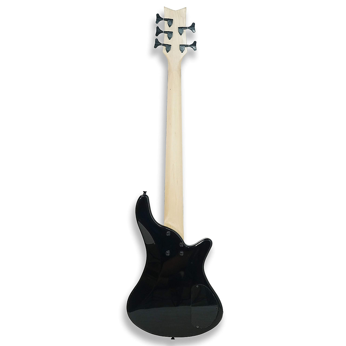 Tario Black Left-handed 5 String Electric Bass, Bolt-on Maple Neck, Poplar Body