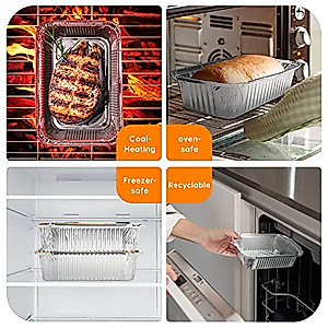 AKEROCK Thanksgiving Leftover Containers with Lids, Thanksgiving to go Containers, Tin Foil, 36 Pieces Total