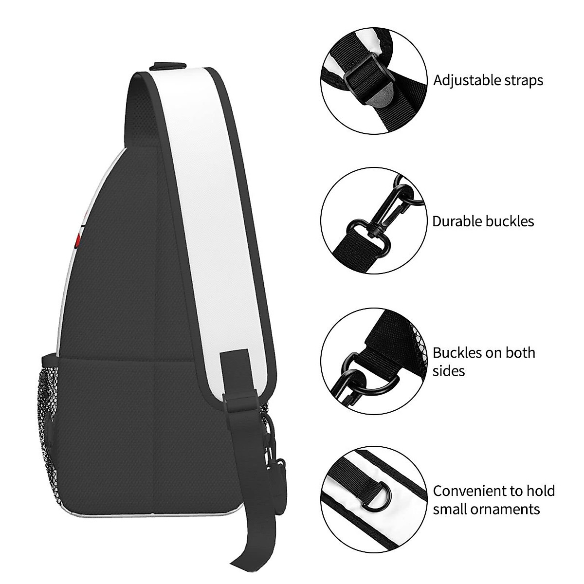SURERUIM Baseball Sling Bag for Women Men Crossbody Shoulder Backpack Baseball Red Stitches on a White Background Chest Bags Cute Sports Ball Print Gym Bag Casual Travel Hiking Daypack