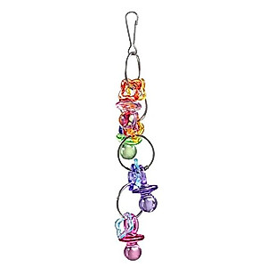 Hypeety Acrylic Parrot Chew Swing Bird Toys for Macaw Parakeet Finch Cockatiel Conure Greys Budgies Bird Cage Toy Hanging Birds Rope Toys