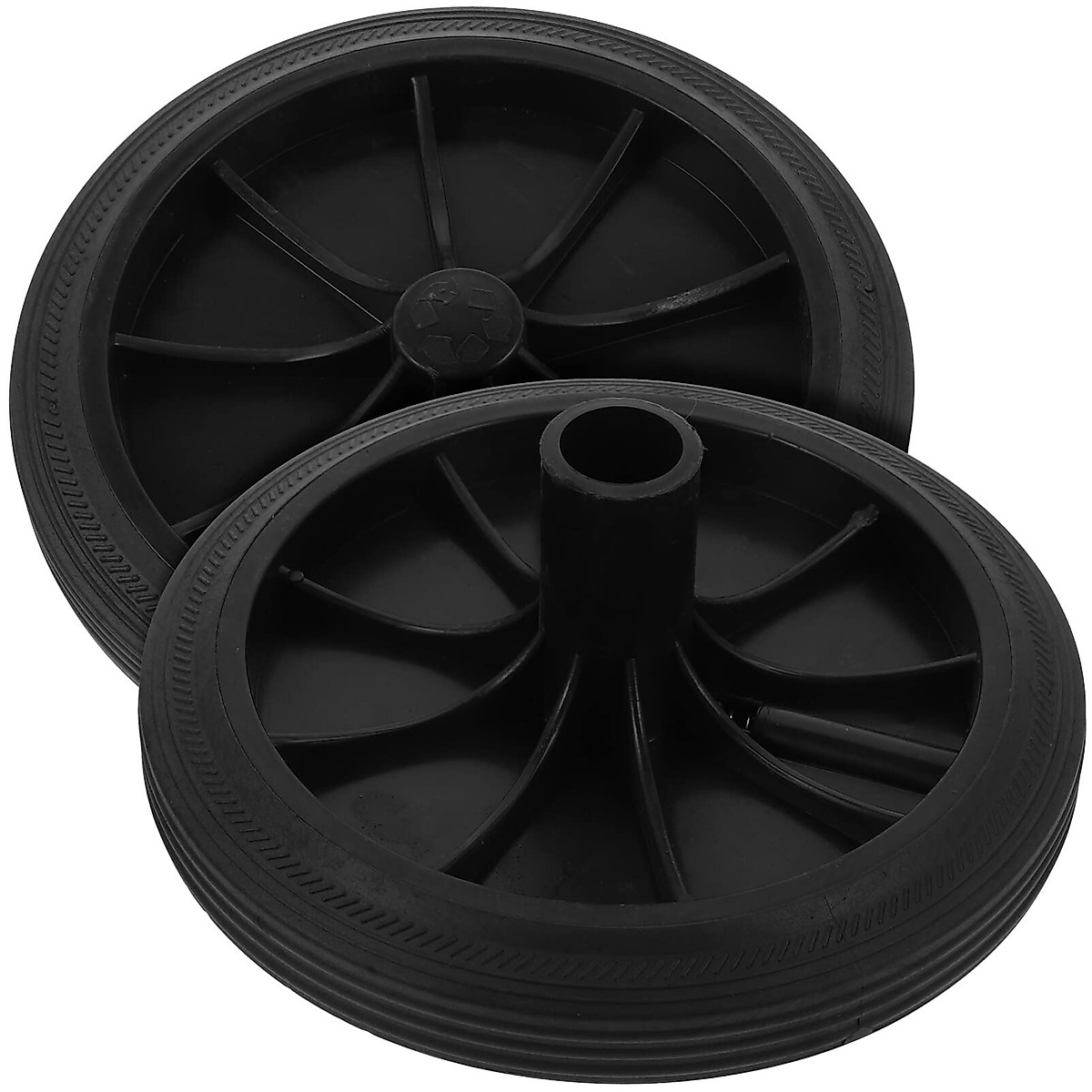 Cabilock 2Pcs Trash Can Replacement Wheel Rubber Garbage Bin Wheel Wastebasket Pulley Wheel Replacement Parts Rubbish Waste Can Accessories Black
