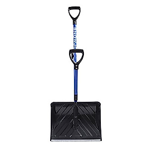 Snow Joe Shovelution SJ-SHLV01-P2 18-in Strain-Reducing Snow Shovel w/ Spring Assisted Handle, Blue