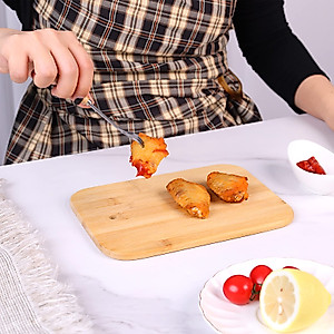 Bamboo Cutting Board Set for Kitchen,Small Cutting Boards with Holder,Serving Boards for Sandwich Cheese Meal Breakfast