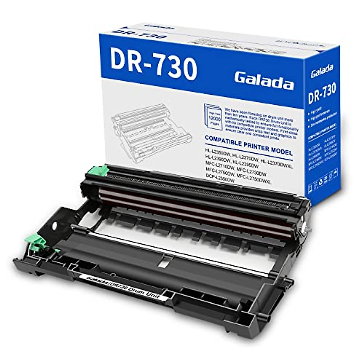 GALADA Compatible Drum Unit Replacement for Brother DR-730 DR730 for use in DCP-L2550DW MFC-L2710DW HL-L2390DW MFC-L2750DW HL-L2370DWXL HL-L2370DW MFC-L2750DWXL(1 Pack)