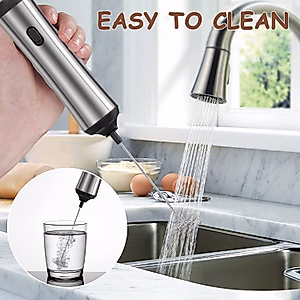 Electric Milk Frother, Handheld with Stainless Steel Stand USB-charging Foam Maker, DOUBLE WHISK Mini Blender and Electric Mixer Coffee Frother for Frappe, Latte, Matcha（USB-charging）