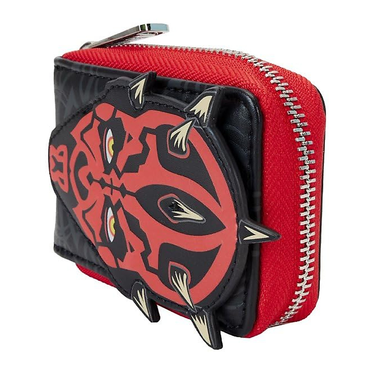 Loungefly Star Wars The Phantom Menace 25th Anniversary Darth Maul Accordion Zip Around Wallet, Black