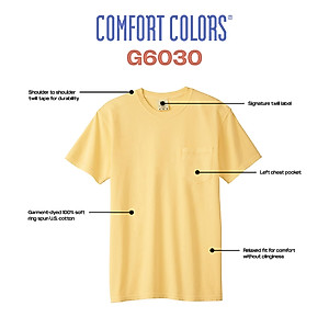 Comfort Colors Adult Short Sleeve Pocket Tee, Style G6030, True Navy, X-Large