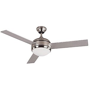Canarm LTD Calibre BPT 48 Frosted Glass 1 Bulb Light Kit, 48-Inch Ceiling Fan with 3 Blades, Grey/White