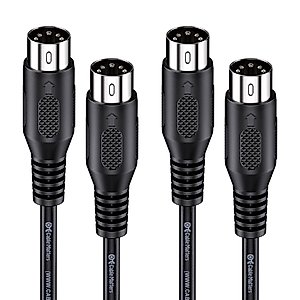 Cable Matters 2-Pack 5 Pin DIN MIDI Cable, 5 Pin MIDI Cable - 6 Feet