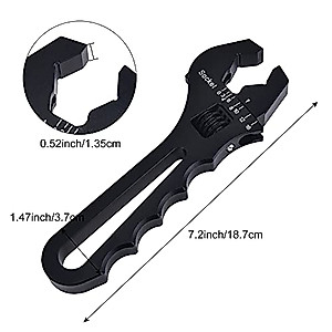EVIL ENERGY AN Fitting Hose Wrench Adjustable 3AN-16AN Aluminum Black