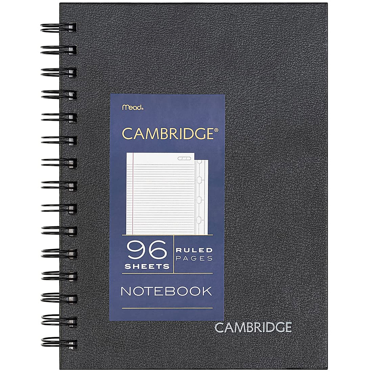 Cambridge Limited Notebook - 6 Pack of Hardcover Spiral Notebook for Business - Legal Ruled Lines - 5" X 8" Page Size - 96 Sheets for Women & Men