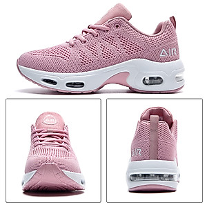SURRAY Women's Air Running Shoes Walking Tennis Sneakers Athletic Fashion Breathable Sport Gym Shoes(US6.5) Pink
