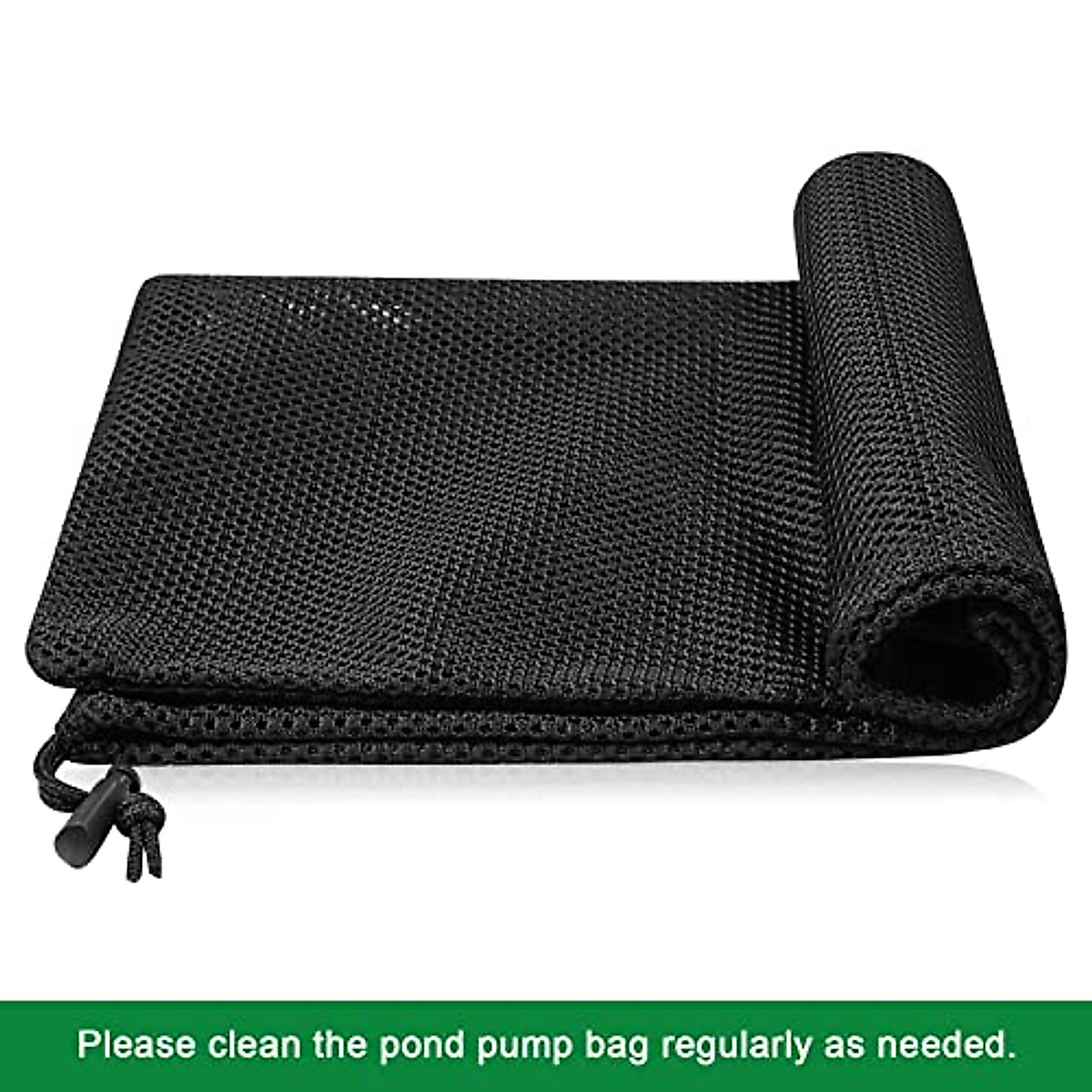 Hecaty 2 Pcs 12.2"x 15.9" Pump Barrier Bag, Pond Pump Filter Bag, Black Media Bag Large Pump Mesh Bag for Outdoor Water Ponds Filters (2Pcs-12.2"x 15.9")