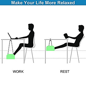 supregear Foot Hammock, 2-Pack Adjustable Airplane Footrest Portable Packable Relax Foot Hammock for Flight Train Bus Home Office Under Desk Travel Accessory for Reduce Swelling and Soreness, Blue