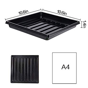 ANPHSIN Plant Growing Trays- 10 Pack 10.6” × 10.6” No Drain Holes Microgreens Growing Trays, Thickened Garden Plant Seed Starter, Indoor Greenhouse Seedling Propagation Trays for Wheatgrass