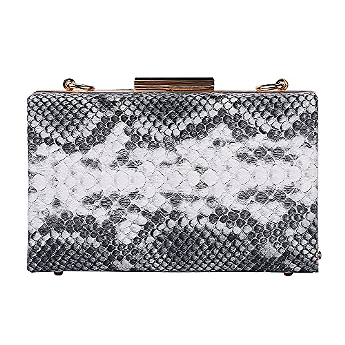 Mulian LilY Black Fashion Snakeskin Purses Bag For Women With Chain Strap Crossbody M577