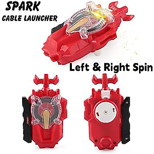 Bay Blades for 8-12 Spark Launcher Play Blade Blades for Boys, Bey Burst Toy Bayblayed Ultimate Valkyrie Battling Tops Bey Battle Burst LR Launcher Set Gaming Top Toys Gift Kids 6-8+