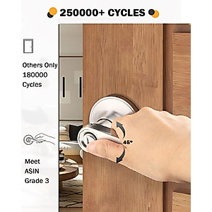 Gobrico 10 Pack Privacy Keyless Door Handles in Satin Nickel, Interior Bath and Bed Door Lever, Drop Style Heavy Duty Brushed Nickel Door Knobs