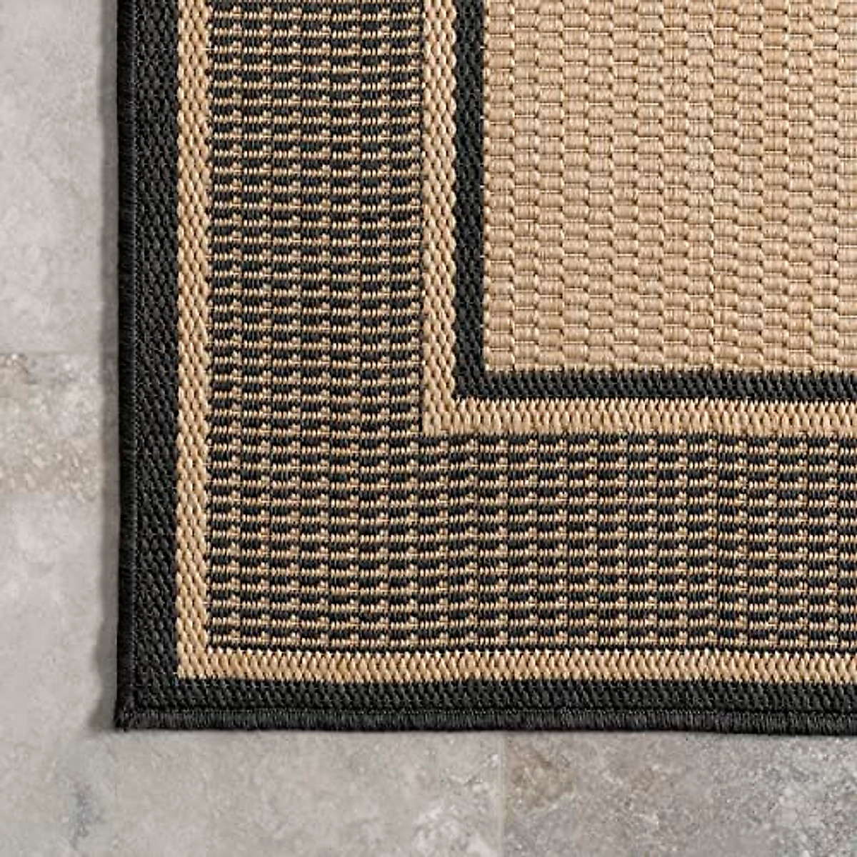 nuLOOM Gris Border Indoor/Outdoor Area Rug, 8', Beige