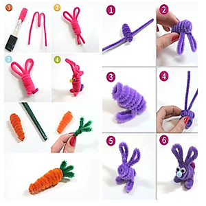 KAZETEC 100 PCS Pipe Cleaners, Chenille Stems, Pipe Cleaners Craft Supplies, 10 Colors Chenille Stems for DIY Arts Crafts Project(Multi Color)