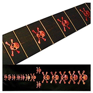 Jockomo Skull/Avalon RED Guitar Inlay Sticker