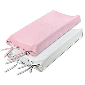 Linen Changing Table Pad Cover Baby Changing Pad Cover Gray Pink Changing Table Cover Diaper Changing Pad Cover for Girl