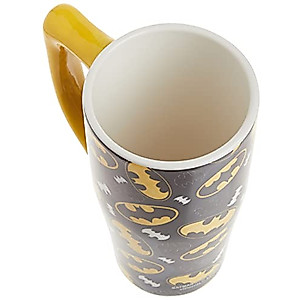 Spoontiques - Ceramic Travel Mugs - Batman Logo Cup - Hot or Cold Beverages - Gift for Coffee Lovers