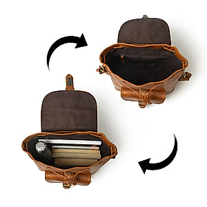 ADYAN Leather Backpack Bag for Men and Women Multi-functional Elegant Daypack Soft Leather Travel Shoulder Bag Office, Shopping, Trip