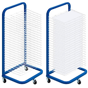 Ireer 2 Pcs Art Drying Rack 25 Removable Shelves Mobile Paint Drying Rack Sturdy Canvas Rack Art Storage with Wheels for Drawing Display Classroom and Art Club Home Schooling, 13 x 39.4 x 17.8 Inches