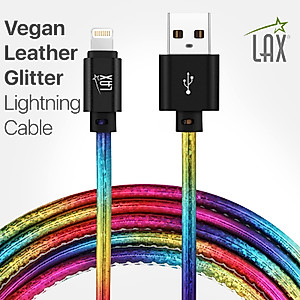 LAX [Apple MFi Certified] Fast Charger iPhone Lightning Cable, iPhone Cord Compatible with iPhone 14/13 /12/11 Pro Max/XS MAX/XR/XS/X/8/7 /6S /6 /SE /5S /iPad, iPod & More - (10FT-Rainbow)