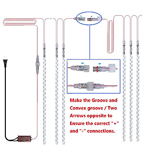 ohCome Meteor Shower Rain Drop Lights 50cm 10 Spiral Tubes 540 LEDs Waterproof Icicle Snowfall String Lights for Wedding Christmas Halloween Garden Tree Home Decor, Support 2 Sets Hook (Blue)