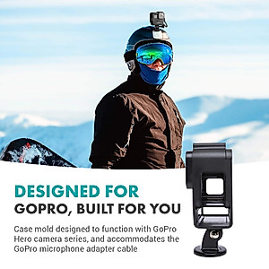 Movo GPR-5 GoPro Case with Microphone for Camera - for GoPro Hero 5, 6, 7 - Includes VXR10 Microphone for iPhone, Android, Camera - Shoe Mount for Shotgun Mic - GoPro Mic Adapter Not Included