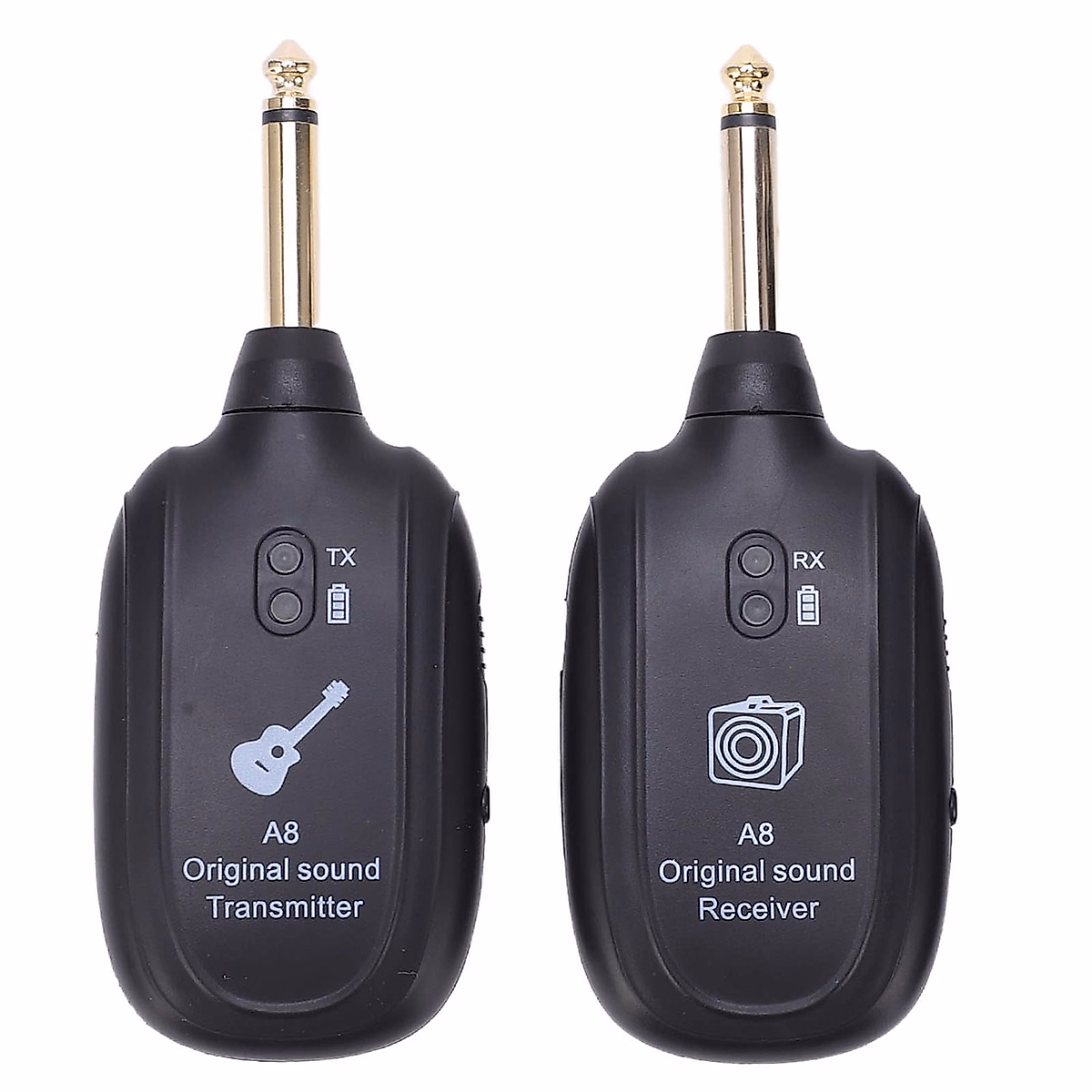 Guitar Transmitter Receiver,20Hz 20kHz UHF Wireless Guitar System Rechargeable Guitar Audio System for Electric Guitar Pickup Accessory Set Kit