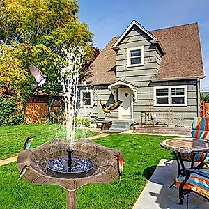 YaNovate Solar Fountain Pump for Bird Bath, 2021 Latest Upgraded 2.5W 800mAh Battery Backup Portable Floating Solar Powered Water Fountain Pump for Birdbath Garden Backyard Pool Pond Outdoor