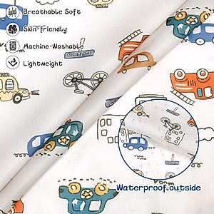 Vicloon Coverall Baby Feeding Bib, 2 In 1Weaning Bibs Attaches to Highchair and TableWeaning, Long Sleeve Bib with Waterproof, Baby Bibs for Feeding, Adjustable,Machine Washable(Car Pattern)