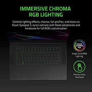 Razer Blade 15 Base Gaming Laptop 2020: Intel Core i7-10750H 6-Core, NVIDIA GeForce RTX 2060, 15.6" FHD 1080p 144Hz, 16GB RAM, 512GB SSD, CNC Aluminum, Chroma RGB Lighting, Thunderbolt 3, Black