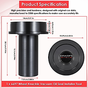 6697 Wheel Knuckle Vacuum Oil Seal Installer Tool for Ford 2005 to Current F-250 F-350 Axle Tools, Axle Shaft Seal Installer Tool