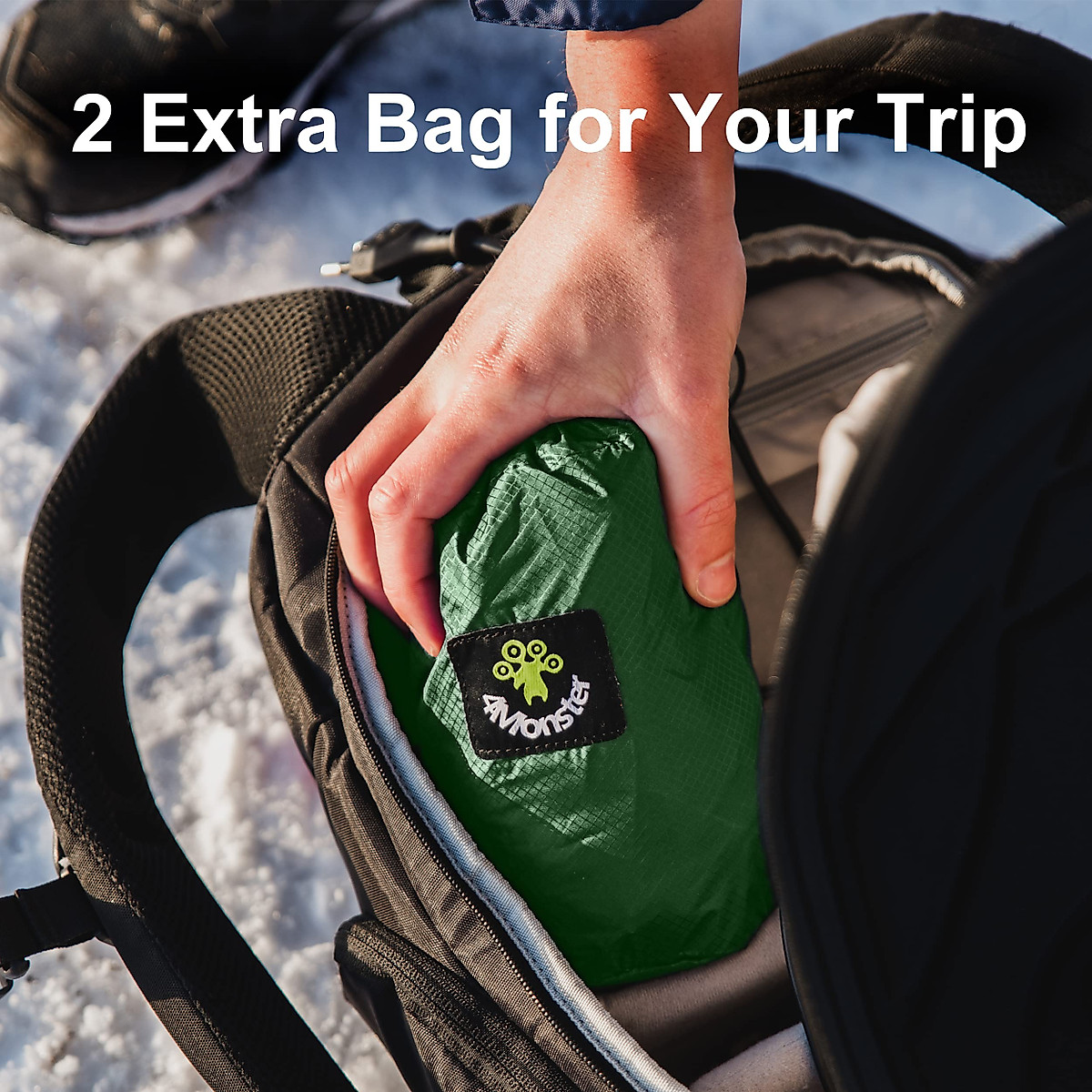 4Monster Hiking Daypack,2 in 1 Water Resistant Lightweight Backpack,Portable Fanny Pack Waist Pack for Travel Camping Outdoor (32L, Blue)