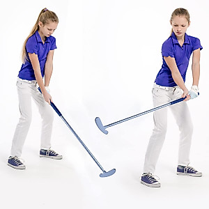 Wassteel Kids Golf Clubs-6063 Aluminum Alloy Golf Putter for Kids Left Handed Golf Set, Indoor/Outdoor Two - Mini Golf Putters Golf Gifts for 5~9 Year Old Boys Girls & 5 Plastic Golf Balls-Silver&Blue