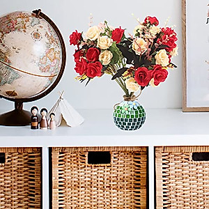 FOMIYES Home Decor Decor Decor 1 Set of DIY Handmade Flower Vase Dried Flower Mosaic Vase Mosaic Tiles Crafts Table Centerpiece Vase Mosaic Making Supplies for Kids Adults DIY Crafts Green Home