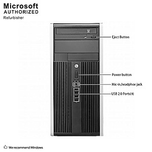 HP Compaq Pro 6300 Tower Desktop PC, Intel Quad Core i7-3770 up to 3.9GHz, 8G DDR3, 1T, WiFi, Bluetooth 4.0, DVD, Windows 10 64-Multi-Language Support English/Spanish/French (Renewed)