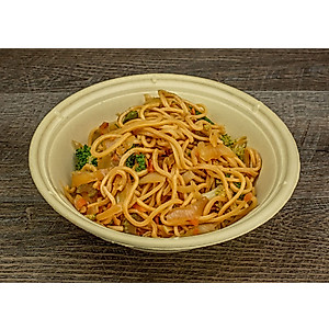 Tellus Products, Eco-Friendly (125-Count) 12 Oz Disposable Bowls - Compostable, Durable Tableware - Grown & Made in the USA - No PFAS Added (Natural Color)