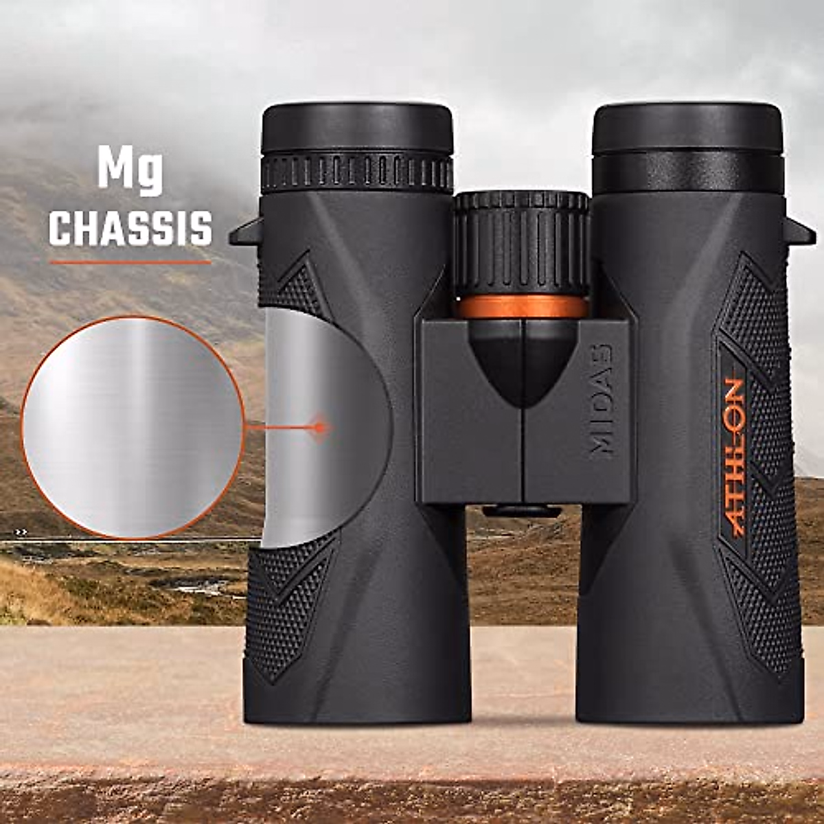 Athlon Optics 8x42 Midas G2 UHD Black Binoculars with Eye Relief for Adults and Kids, High-Powered Binoculars for Hunting, Birdwatching, and More