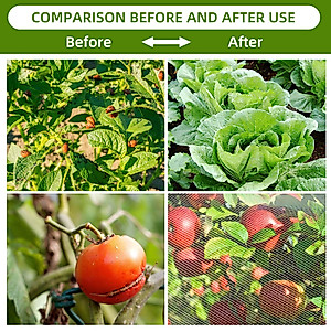 PDGROW Garden Mesh Netting for Plants, 4 Pack Insect Bird Barrier Netting Mesh with Drawstring, 3.3x2.6 FT Garden Bug Netting Plant Cover for Protect Fruit Tree Vegetable Flower