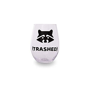 Raccoon "Trashed" Stemless Wine Glass | Holds 20 Ounces