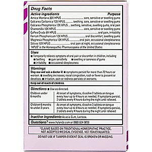 Hyland's Baby Nighttime Oral Pain Relief Tablets, 125 Count (2)2