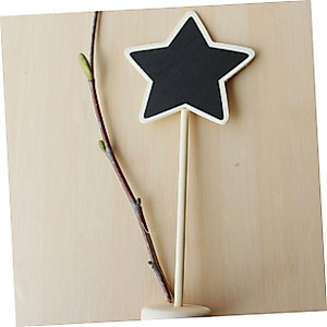 NUOBESTY 15pcs Mini Message Board Signs Mini Chalkboards Support Hanging Chalkboard Labels Wedding Sign Chalkboard Hanging Tag Mini Blackboard Easel Woodsy Decor with Base Bamboo Mini Table