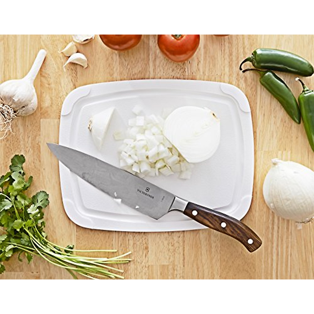 Epicurean Cutting Board with Removable Silicone Corners, 11.5" by 9", White