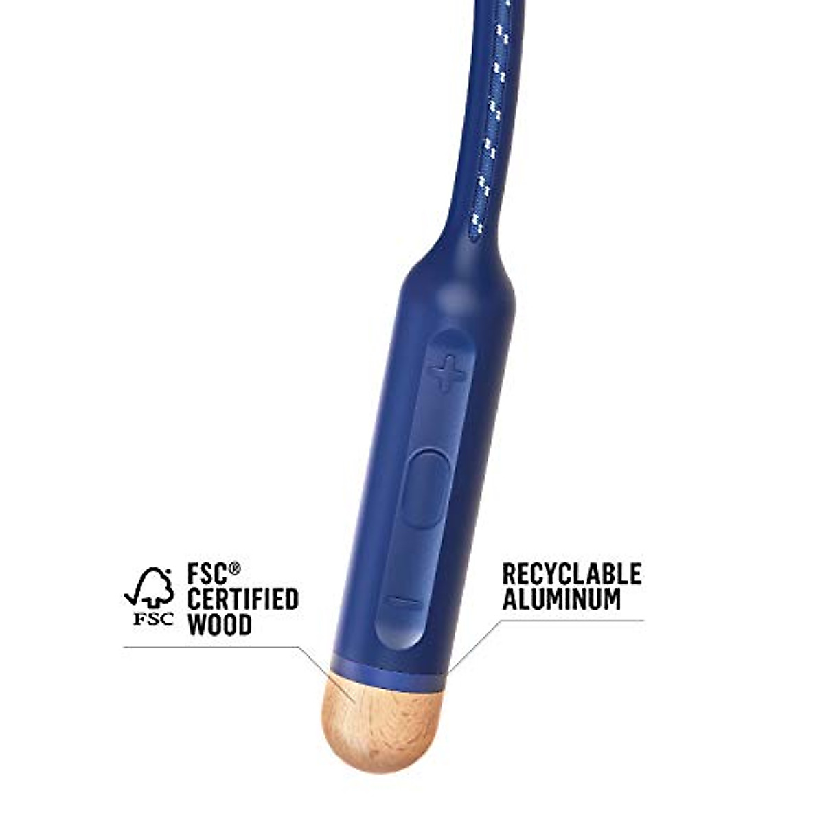 House of Marley Smile Jamaica Wireless: Wireless Neckband Earphones with Microphone, Bluetooth Connectivity, 8 Hours of Playtime, and Sustainable Materials (Denim)